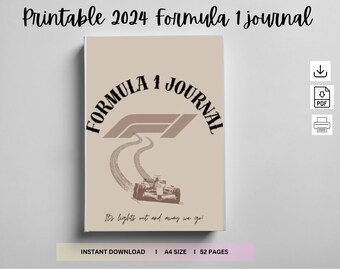 Formula 1 Race Tracker 2024 Template Digital F1 Journal Scuderia ...