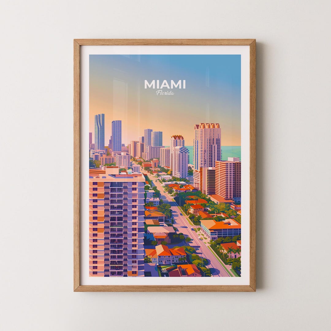 MIAMI Poster, Miami Travel Poster, Miami Art Print, Miami Wall Art ...