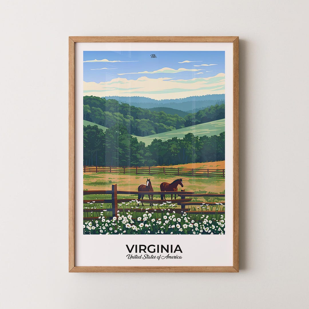 VIRGINIA Poster, Virginia Travel Poster, Virginia Art Print, Virginia ...