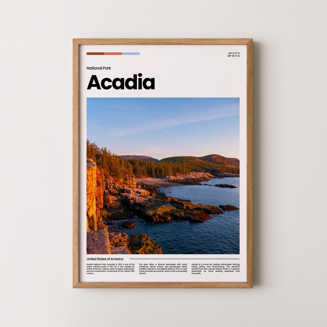 Acadia Poster, Acadia Print, Acadia Photo, Acadia Art, National Park ...