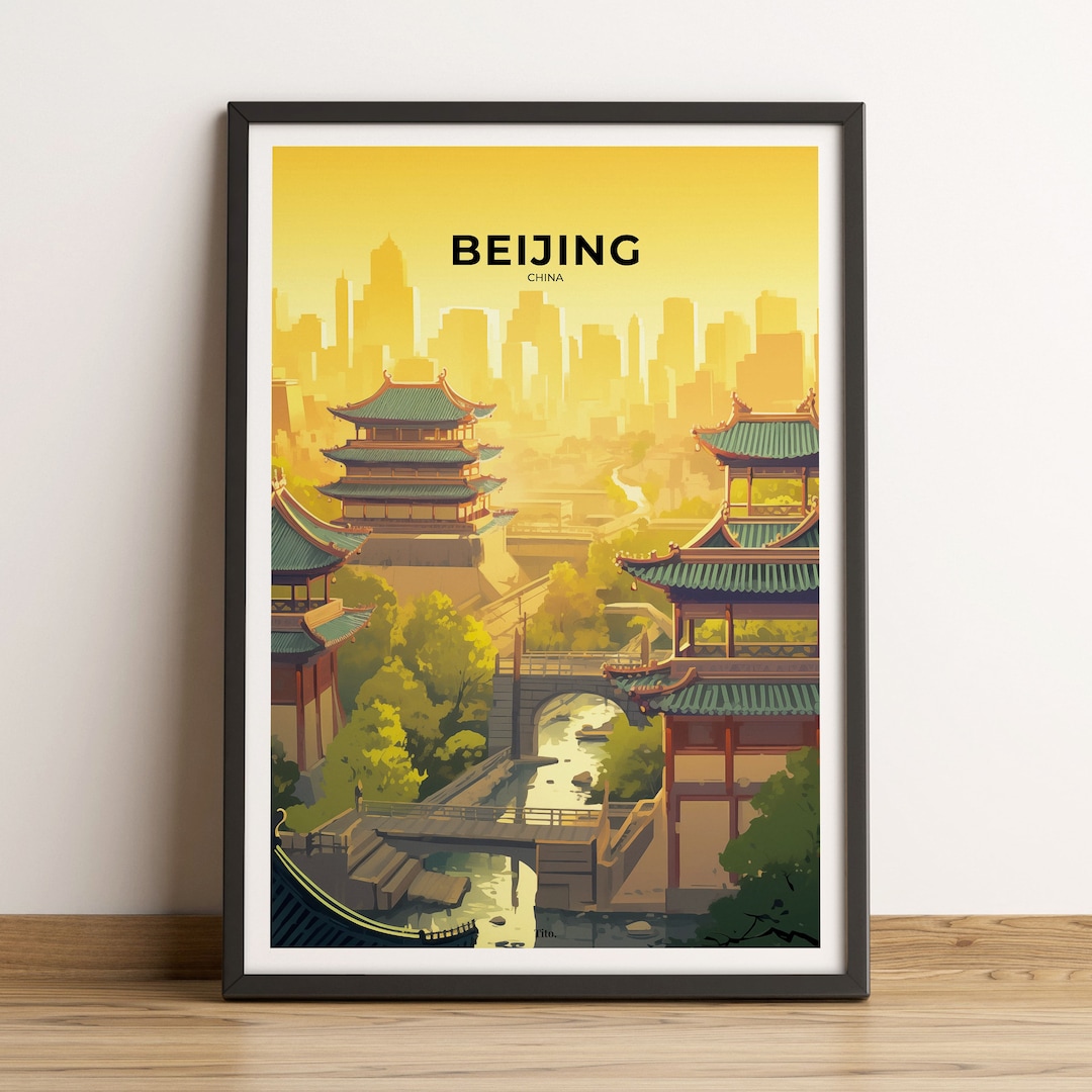 BEIJING Poster Beijing Travel Poster Beijing Art Print Beijing Vintage ...