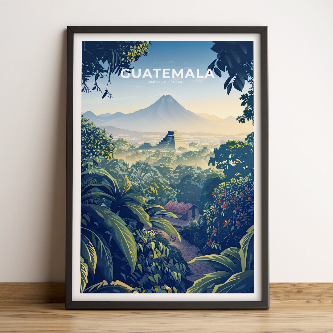 GUATEMALA Poster Guatemala Travel Poster Guatemala Art Print Guatemala ...