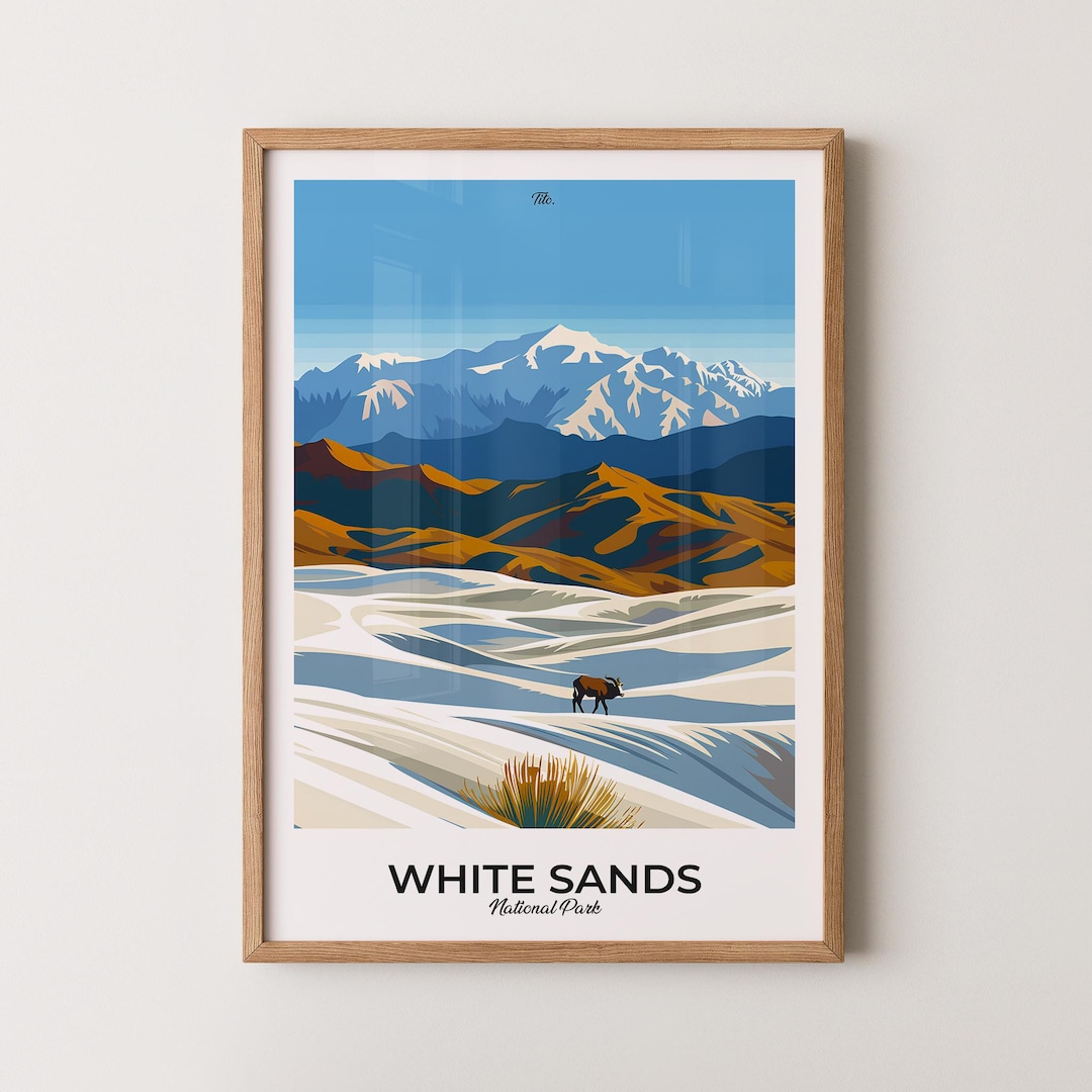 WHITE SANDS Poster, White Sands Travel Poster, White Sands Art Print ...