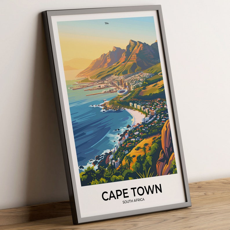 CAPE TOWN Poster Cape Town Travel Poster Cape Town Art Print Cape Town ...