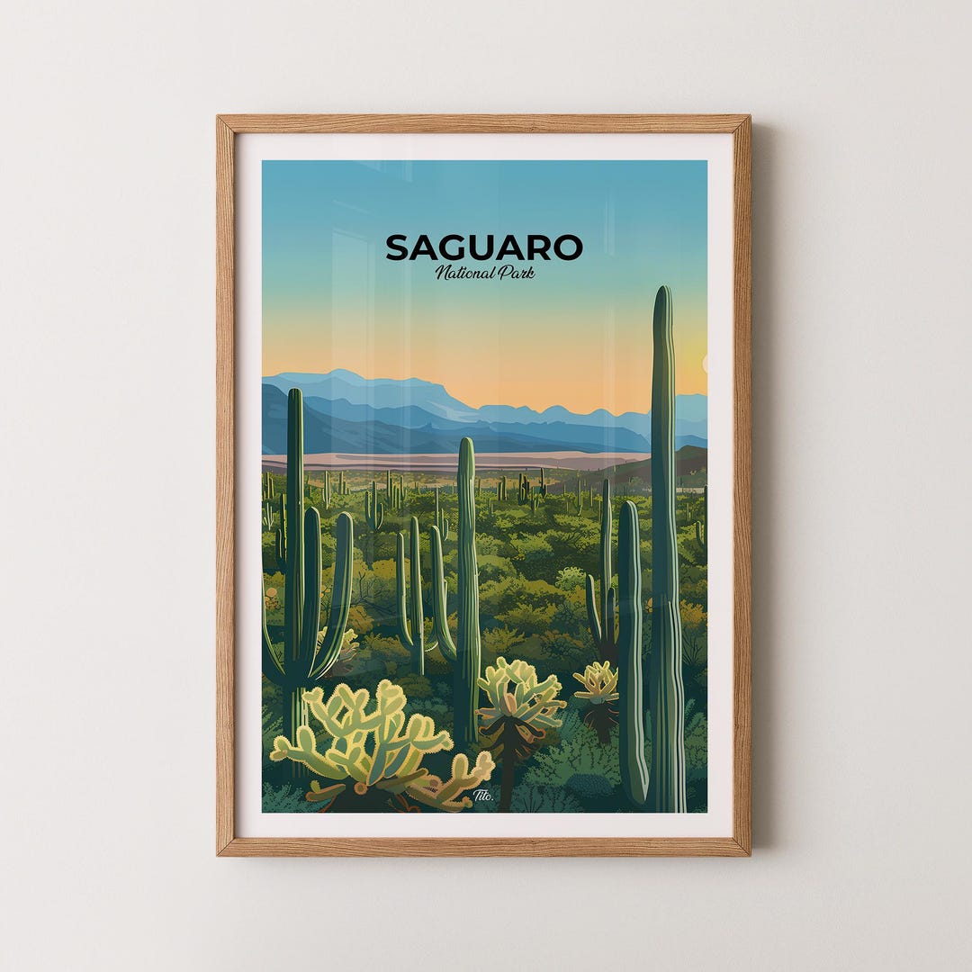 SAGUARO Poster, Saguaro Travel Poster, Saguaro Art Print, Saguaro Wall ...