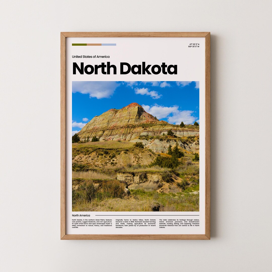 North Dakota Poster, North Dakota Print, North Dakota Photo, North ...