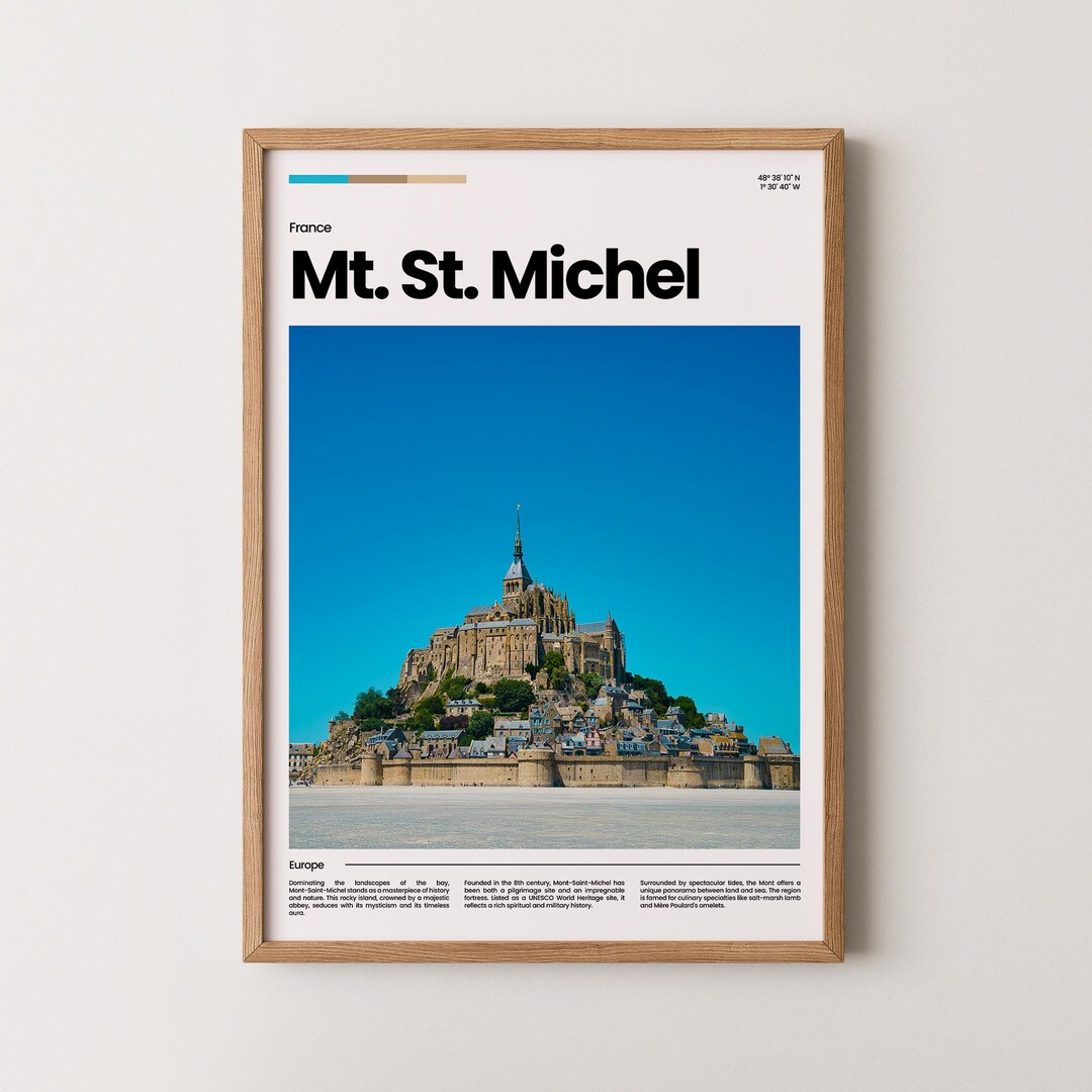 Mont-saint-michel Poster, Mont-saint-michel Print, Mont-saint-michel ...