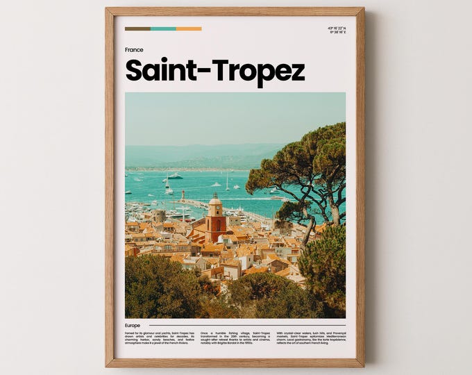 Saint Tropez Print Black and White, French Riviera Wall Art, Saint Tropez Poster, France Travel ...