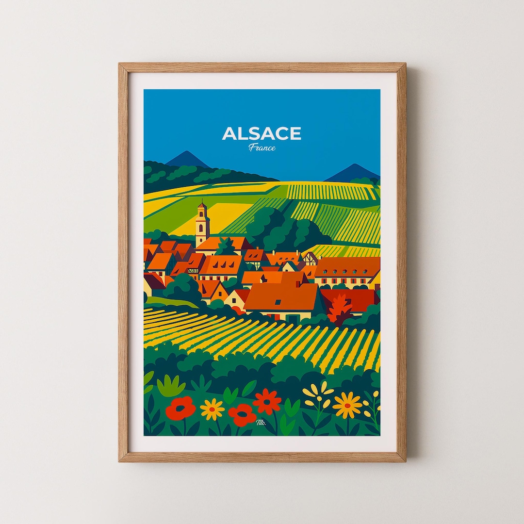 Affiche Alsace, Poster Alsace, Impression Alsace, Illustration Alsace ...