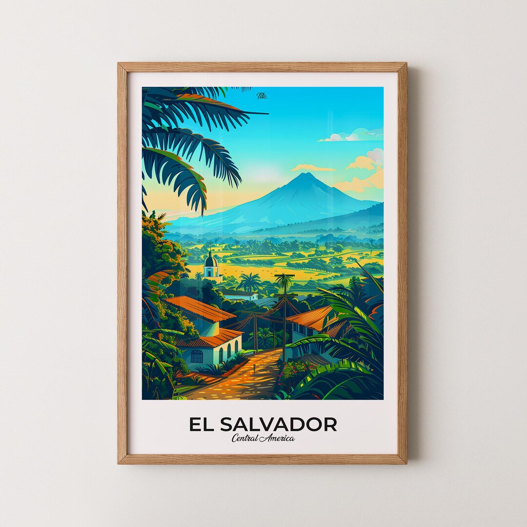 EL SALVADOR Poster, El Salvador Travel Poster, El Salvador Art Print ...