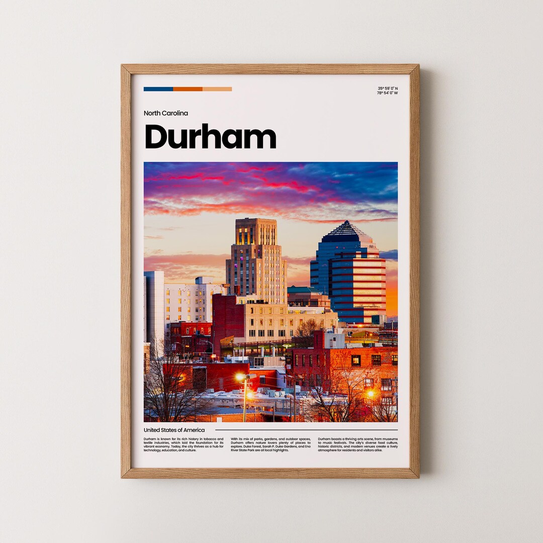 Durham Poster, Durham Print, Durham Photo, Durham Art, North Carolina ...