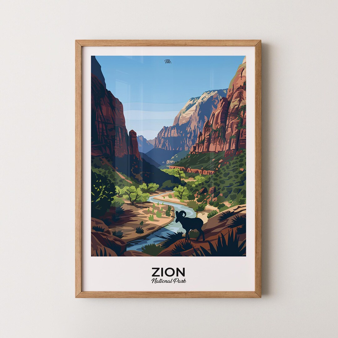 ZION Poster, Zion Travel Poster, Zion Art Print, Zion Wall Art ...
