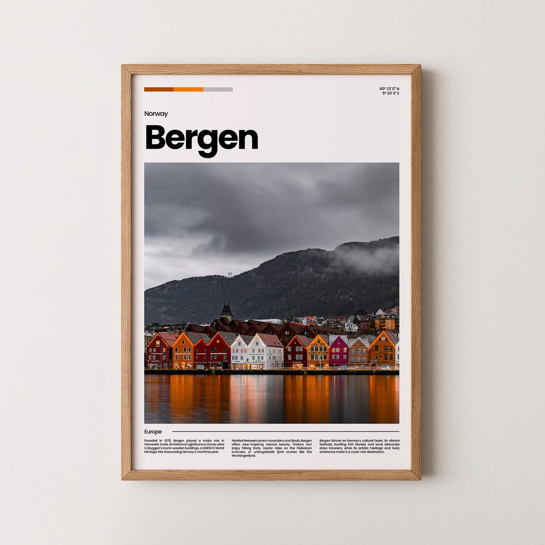 Bergen Poster, Bergen Print, Bergen Photo, Bergen Art, Norway Poster ...