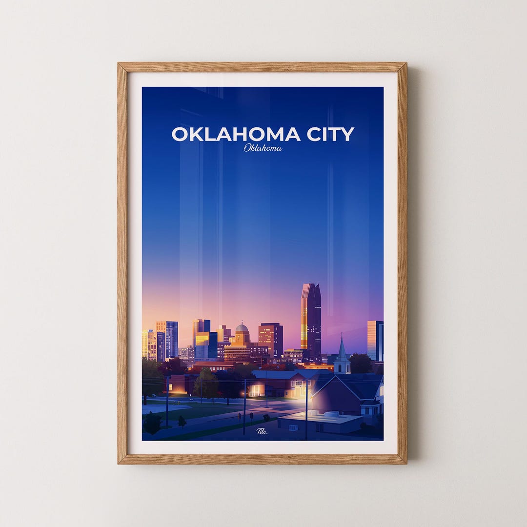 OKLAHOMA CITY Poster, Oklahoma City Travel Poster, Oklahoma City Art ...
