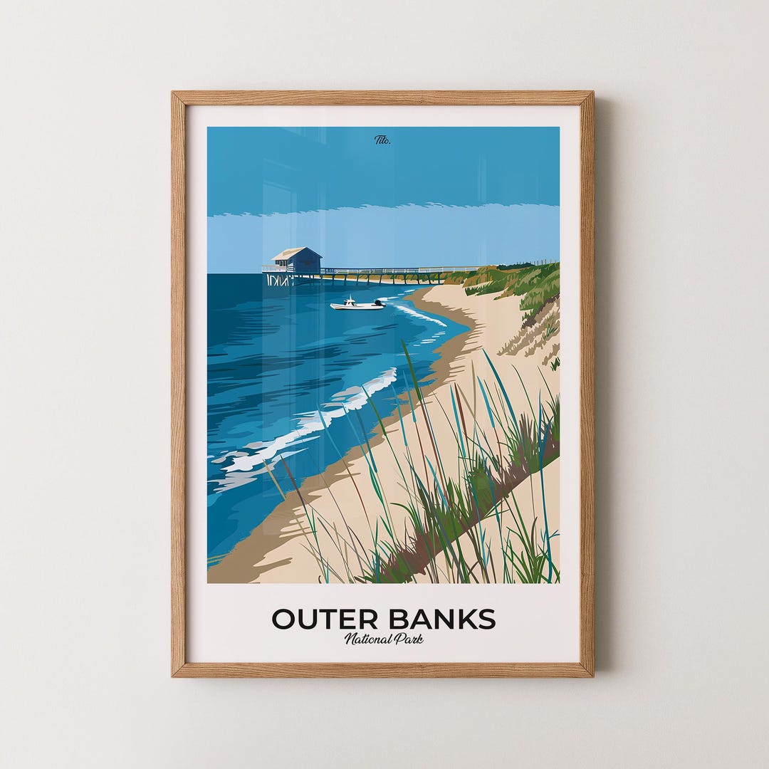 OUTER BANKS Poster, Outer Banks Travel Poster, Outer Banks Art Print ...