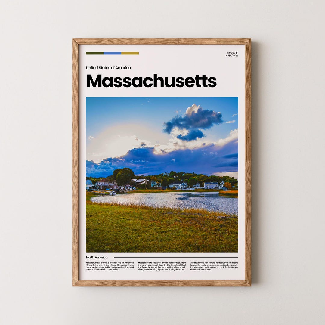 Massachusetts Poster, Massachusetts Print, Massachusetts Photo ...