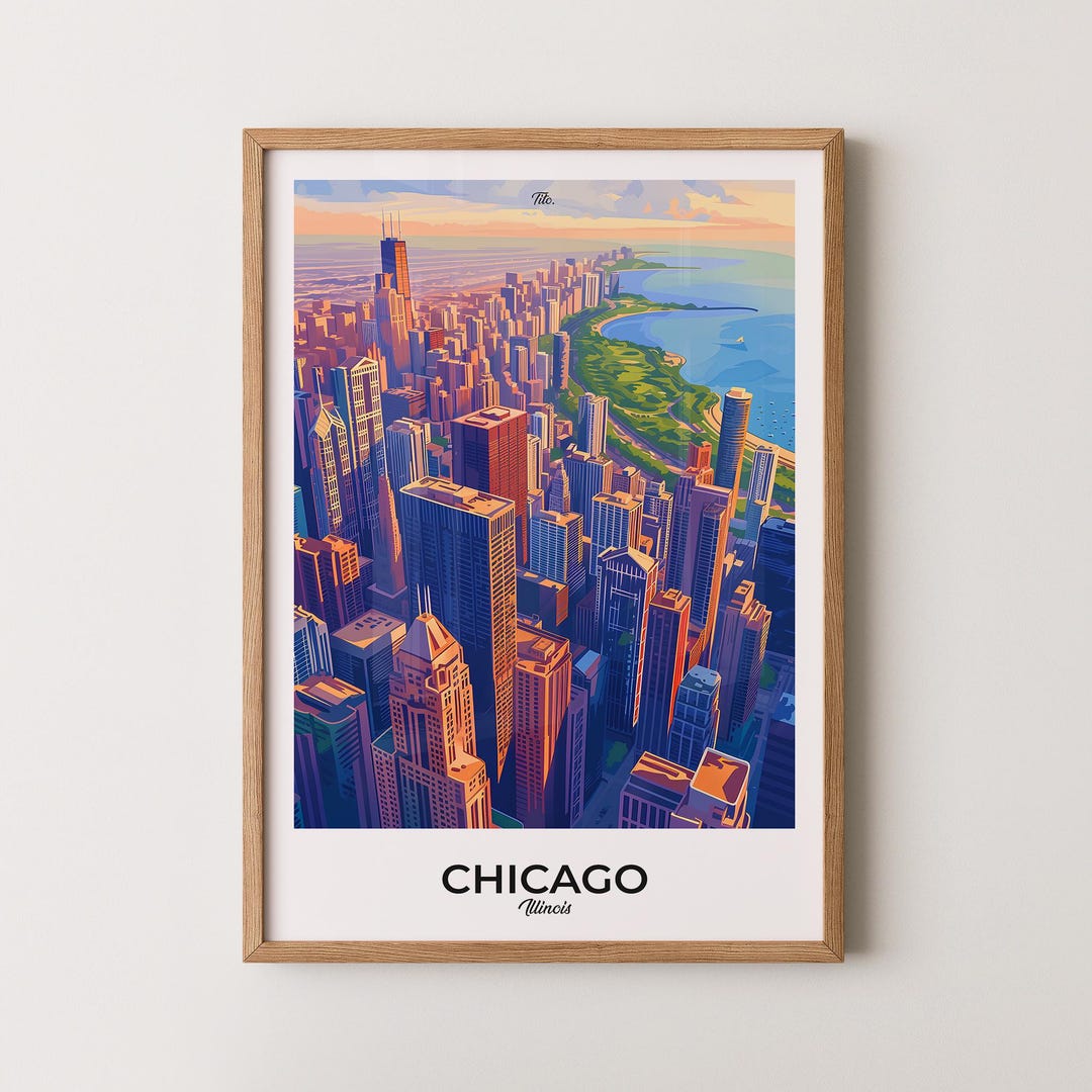 CHICAGO Poster, Chicago Travel Poster, Chicago Art Print, Chicago Wall ...