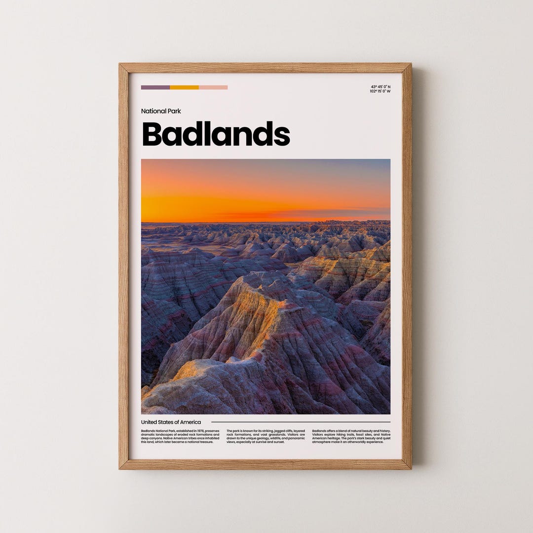 Badlands Poster, Badlands Print, Badlands Photo, Badlands Art, National ...