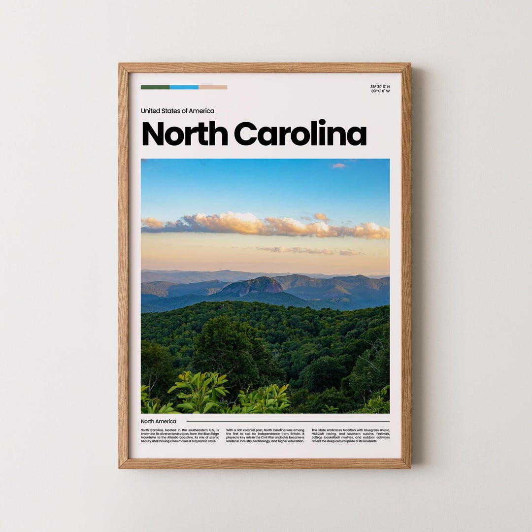 North Carolina Poster, North Carolina Print, North Carolina Photo ...