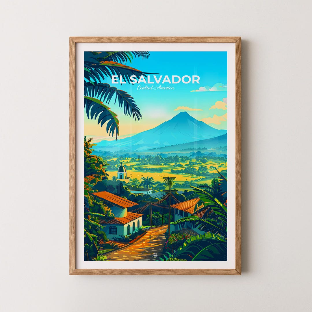 EL SALVADOR Poster, El Salvador Travel Poster, El Salvador Art Print ...