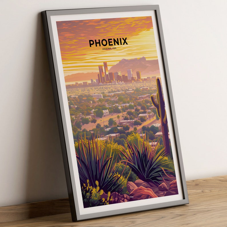 PHOENIX Poster Phoenix Travel Poster Phoenix Art Print Phoenix Vintage ...