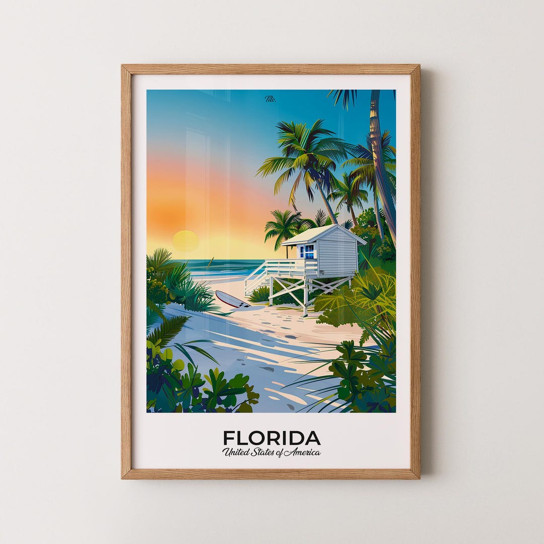 FLORIDA Poster, Florida Travel Poster, Florida Art Print, Florida Wall ...