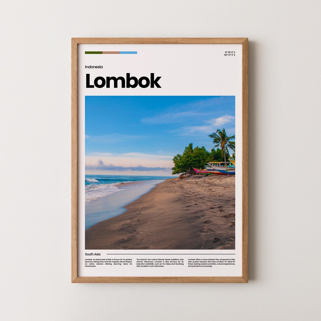 Lombok Poster, Lombok Print, Lombok Photo, Lombok Art, Indonesia Poster ...