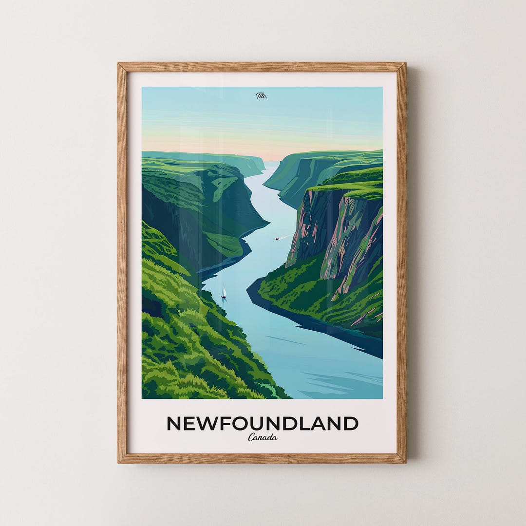 NEWFOUNDLAND Poster, Newfoundland Travel Poster, Newfoundland Art Print ...