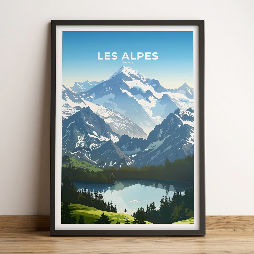 THE ALPS Poster Alps Travel Poster Alps Art Print Alps Poster the Alps ...