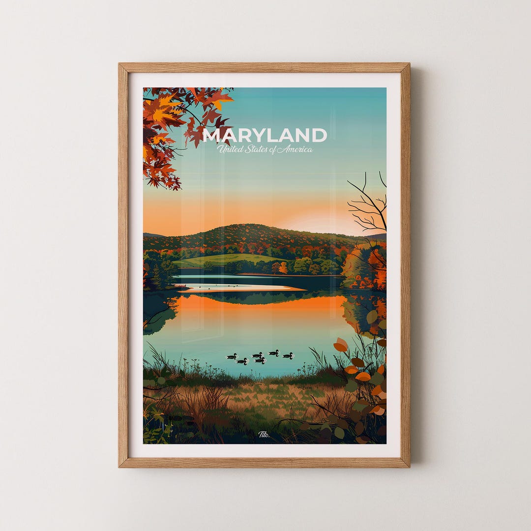MARYLAND Poster, Maryland Travel Poster, Maryland Art Print, Maryland ...