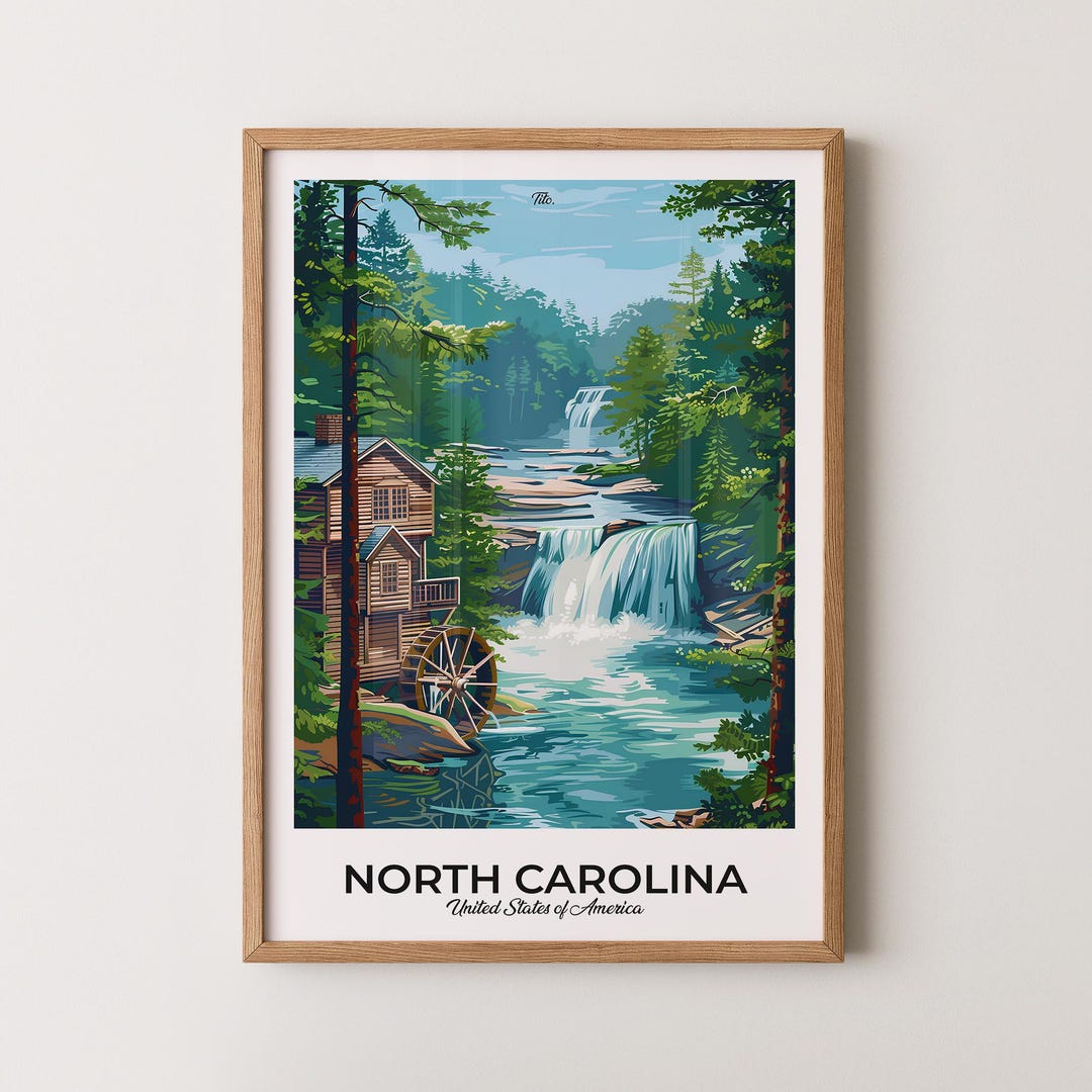 NORTH CAROLINA Poster, North Carolina Travel Poster, North Carolina Art ...