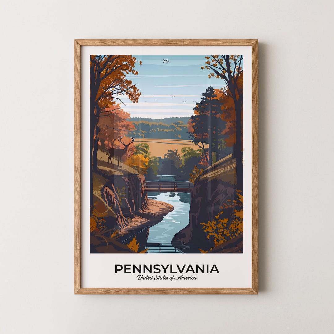PENNSYLVANIA Poster, Pennsylvania Travel Poster, Pennsylvania Art Print ...