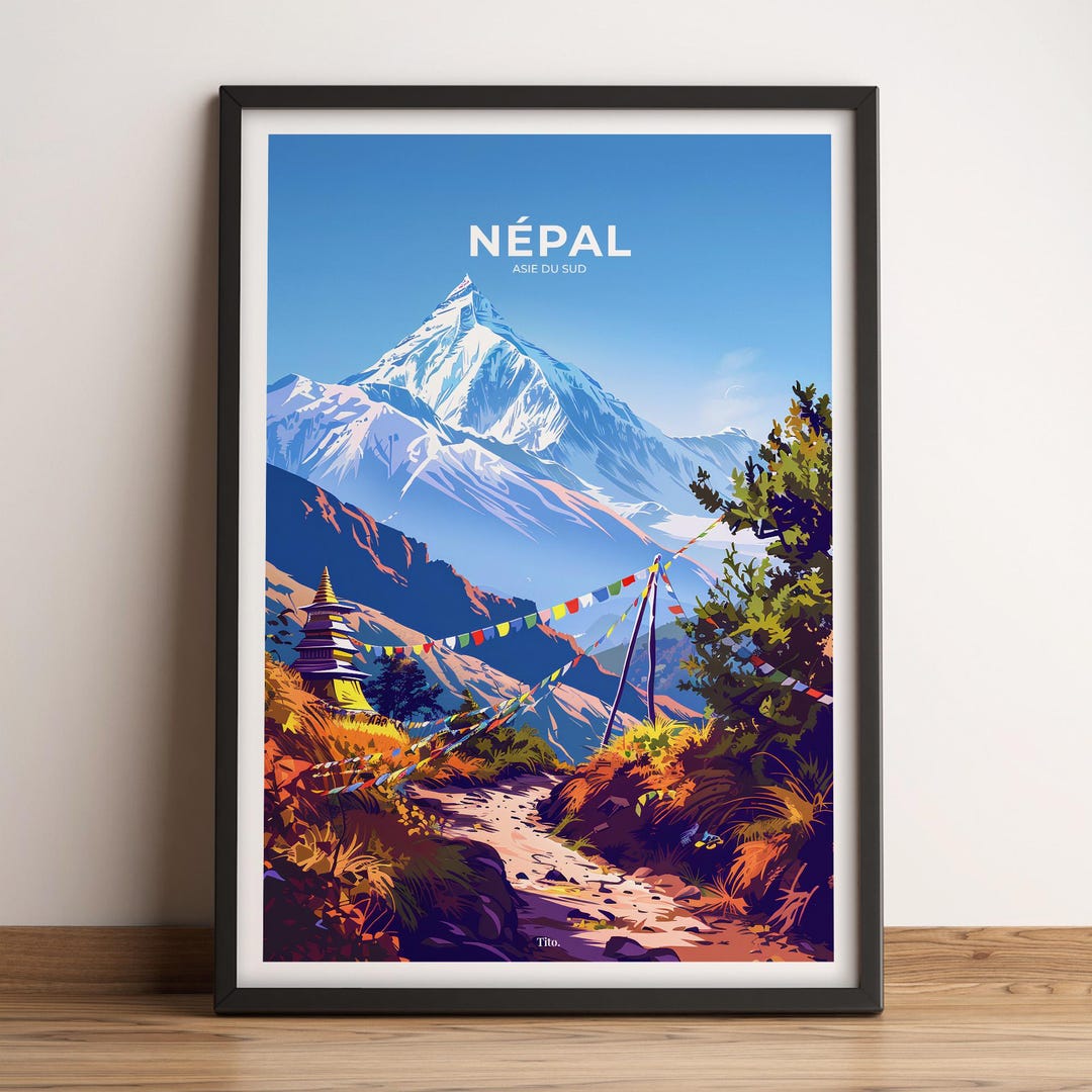 NEPAL Poster Nepal Travel Poster Nepal Art Print Nepal Poster Nepal in ...