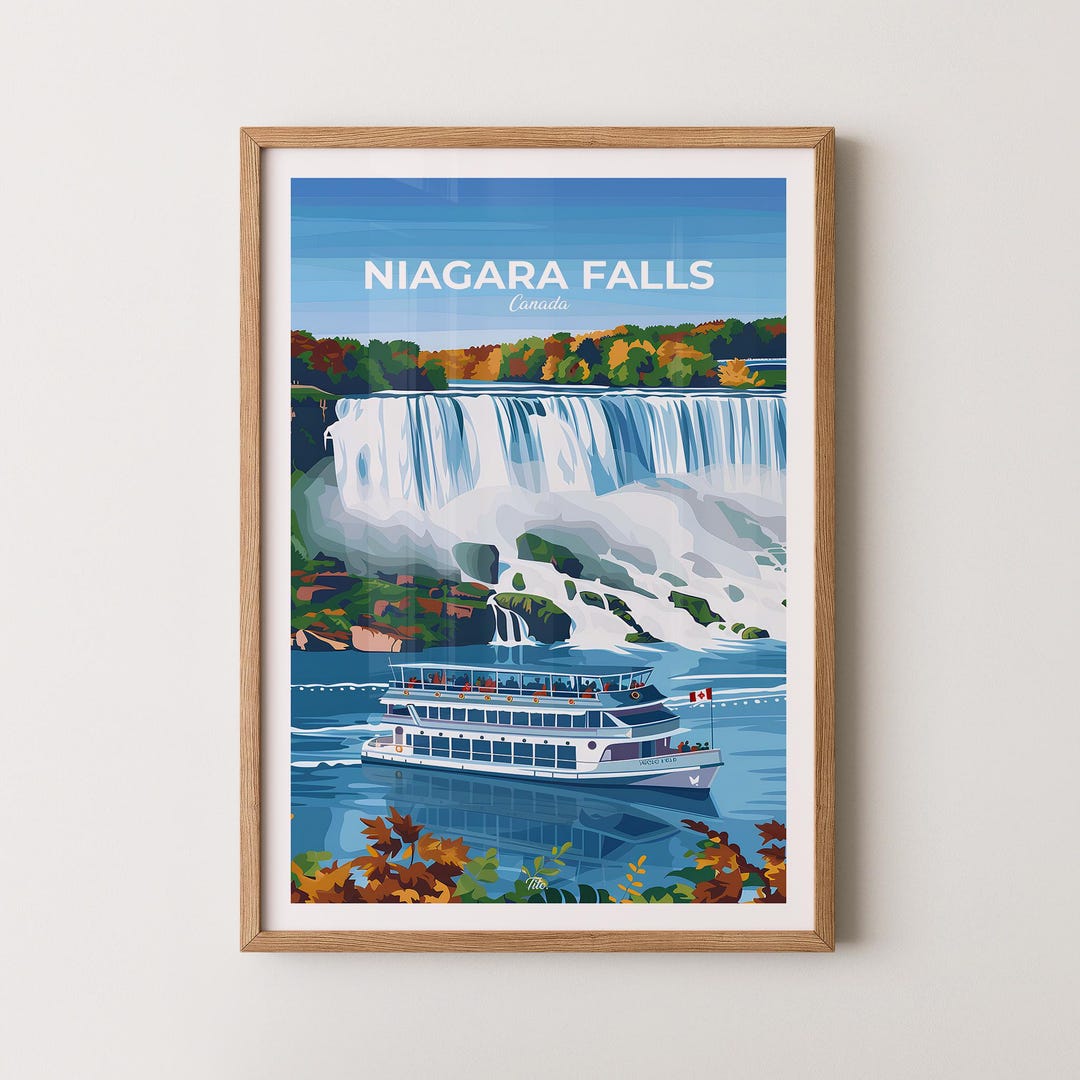 NIAGARA FALLS Poster, Niagara Falls Travel Poster, Niagara Falls Art ...