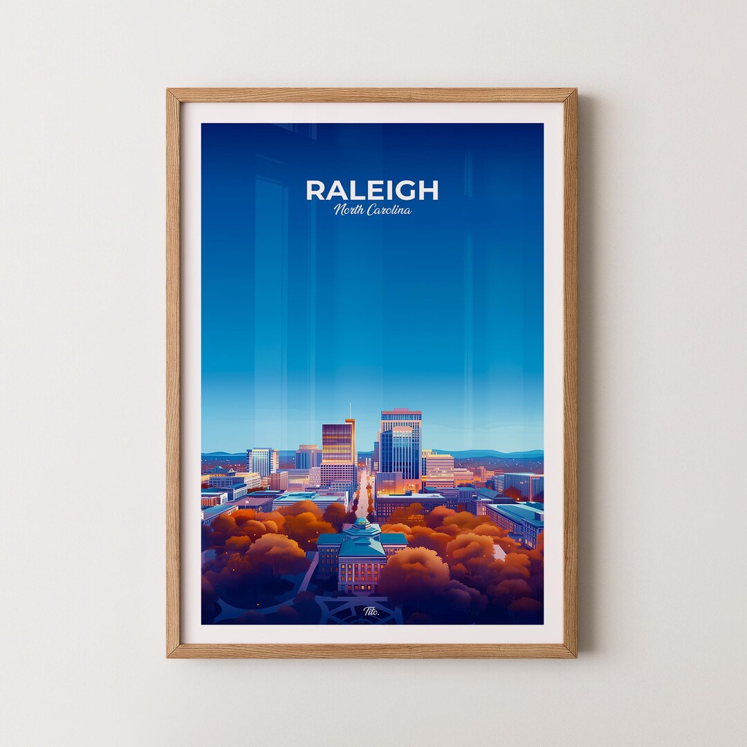 RALEIGH Poster, Raleigh Travel Poster, Raleigh Art Print, Raleigh Wall ...