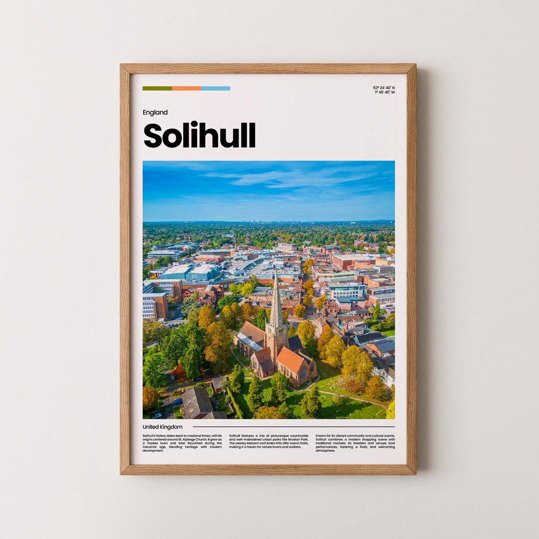 Pôster de Solihull, Pôster de Solihull, Impressão de Solihull, Foto de ...