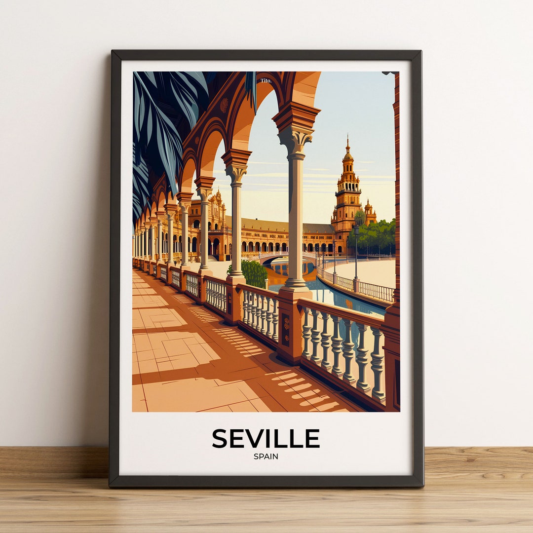 SEVILLE Poster Seville Travel Poster Seville Art Print Seville Vintage ...