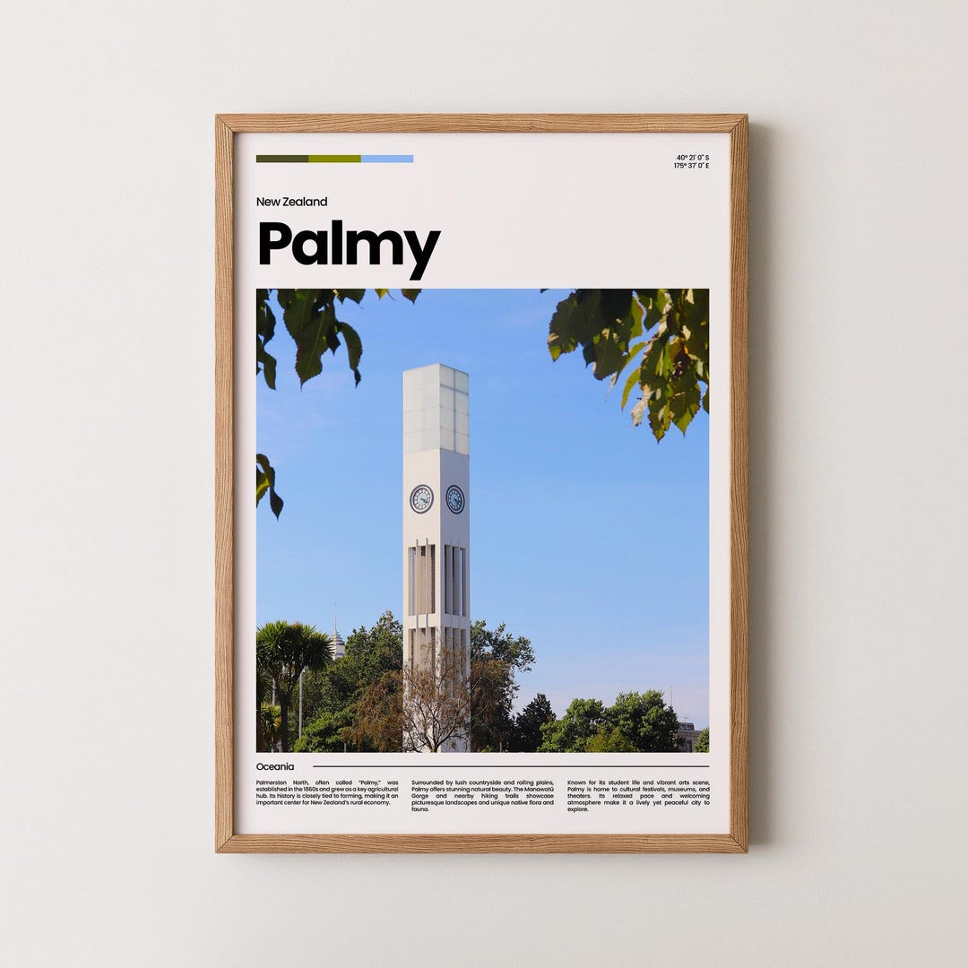 Palmy Poster, Palmy Print, Palmy Photo, Palmy Art, New Zealand Poster ...