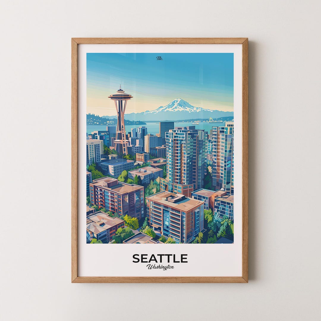 SEATTLE Poster, Seattle Travel Poster, Seattle Art Print, Seattle Wall ...
