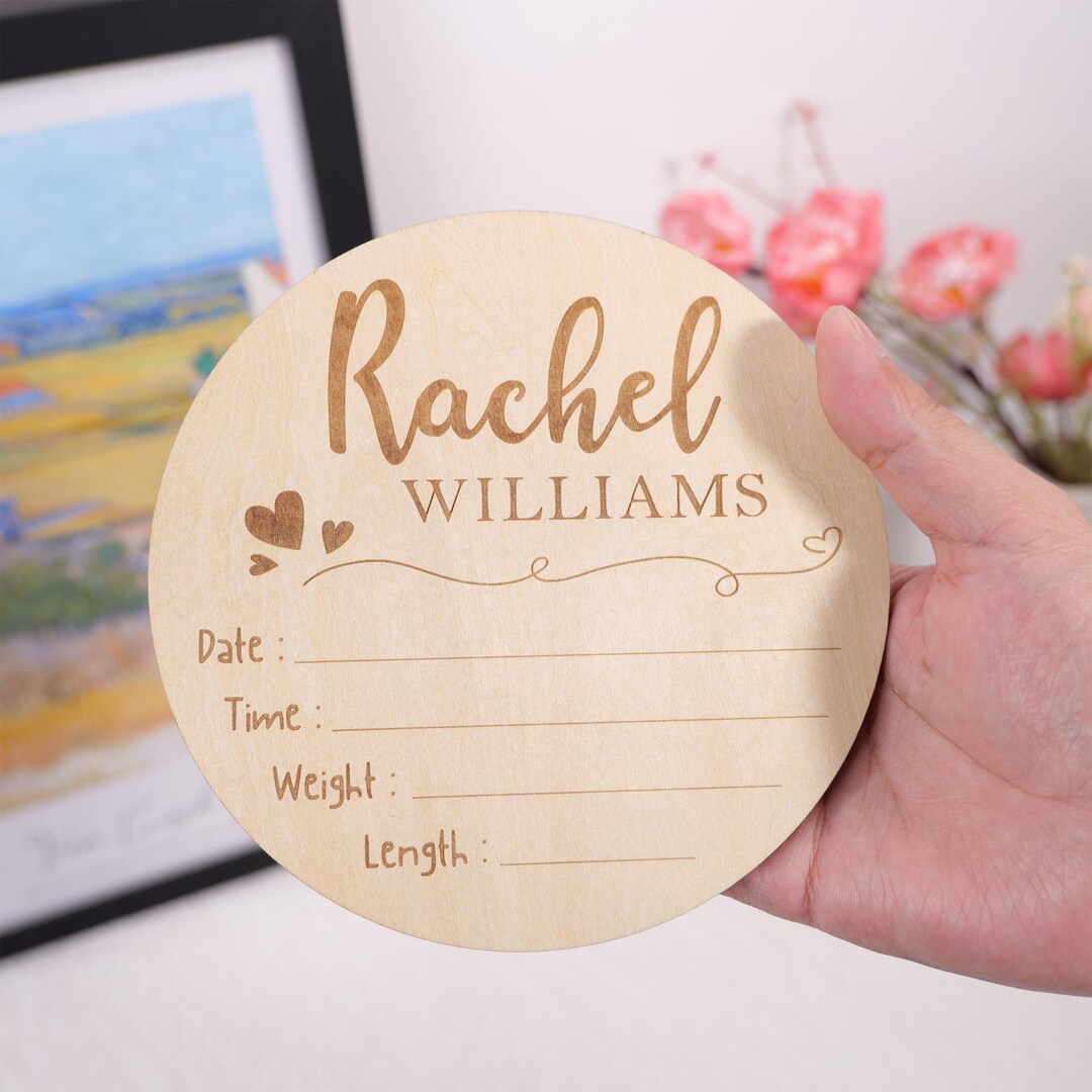 Personalized Birth Announcement Sign for Hospital, Laser Engraved ...