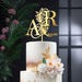 Customized Wedding Cake Toppers Green Leaves Personalized Initials and ...