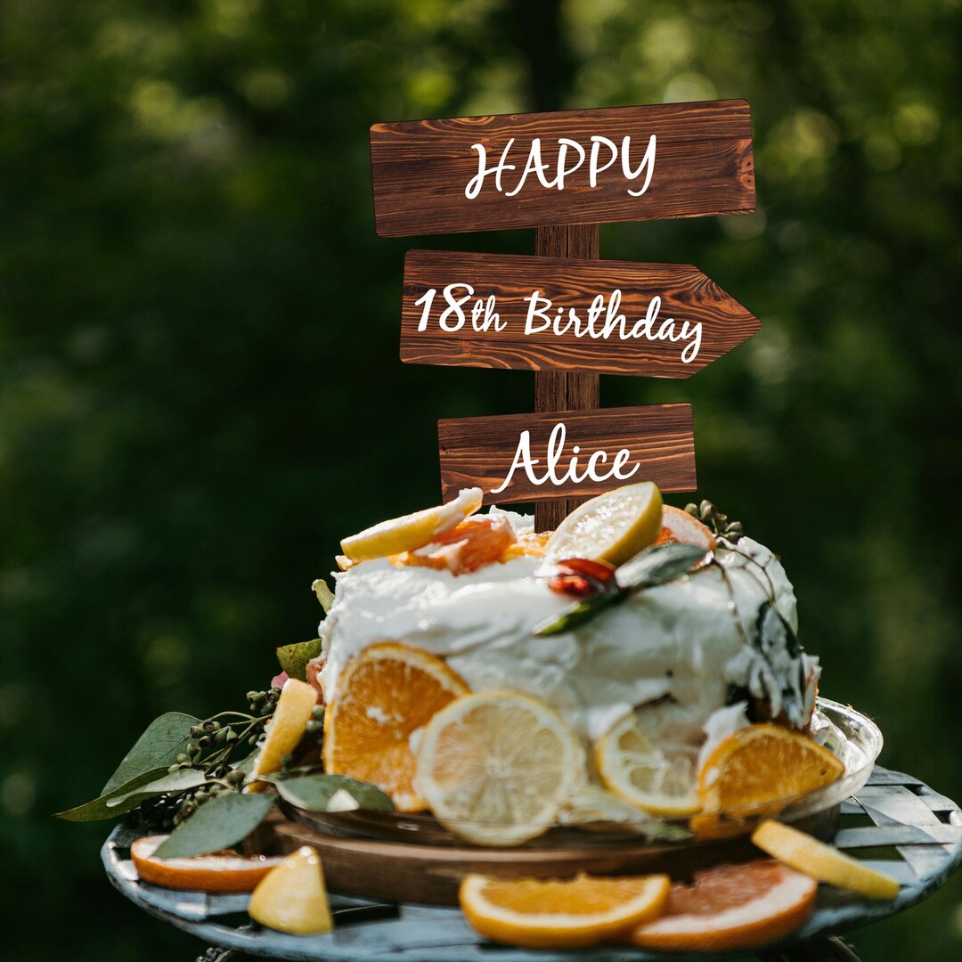 Rustic Birthday Cake Topper Personalized Happy Birthday Cake Decoration ...