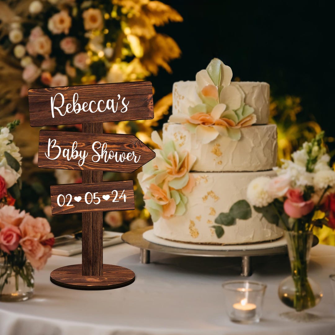 Rustic Baby Shower Table Sign Personalized Table Decoration Custom Name ...