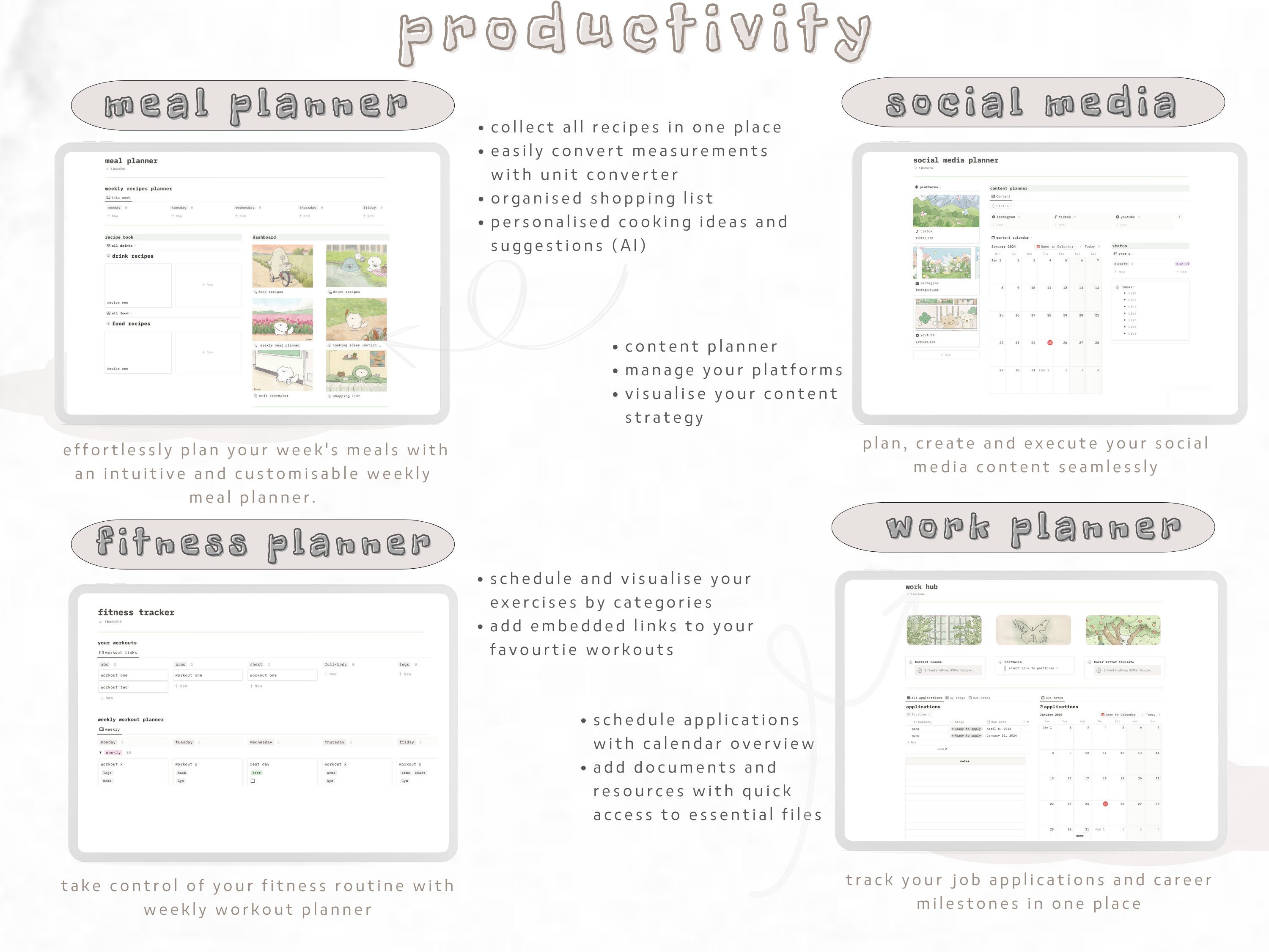 All in One Notion Template Dashboard Notion Ultimate Life Planner ...