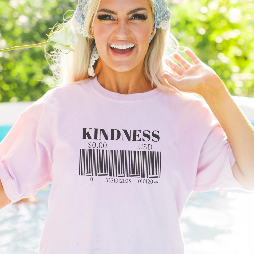 Kindness Barcode T-shirt Minimalist Angel Number Infinite Symbol Tee ...