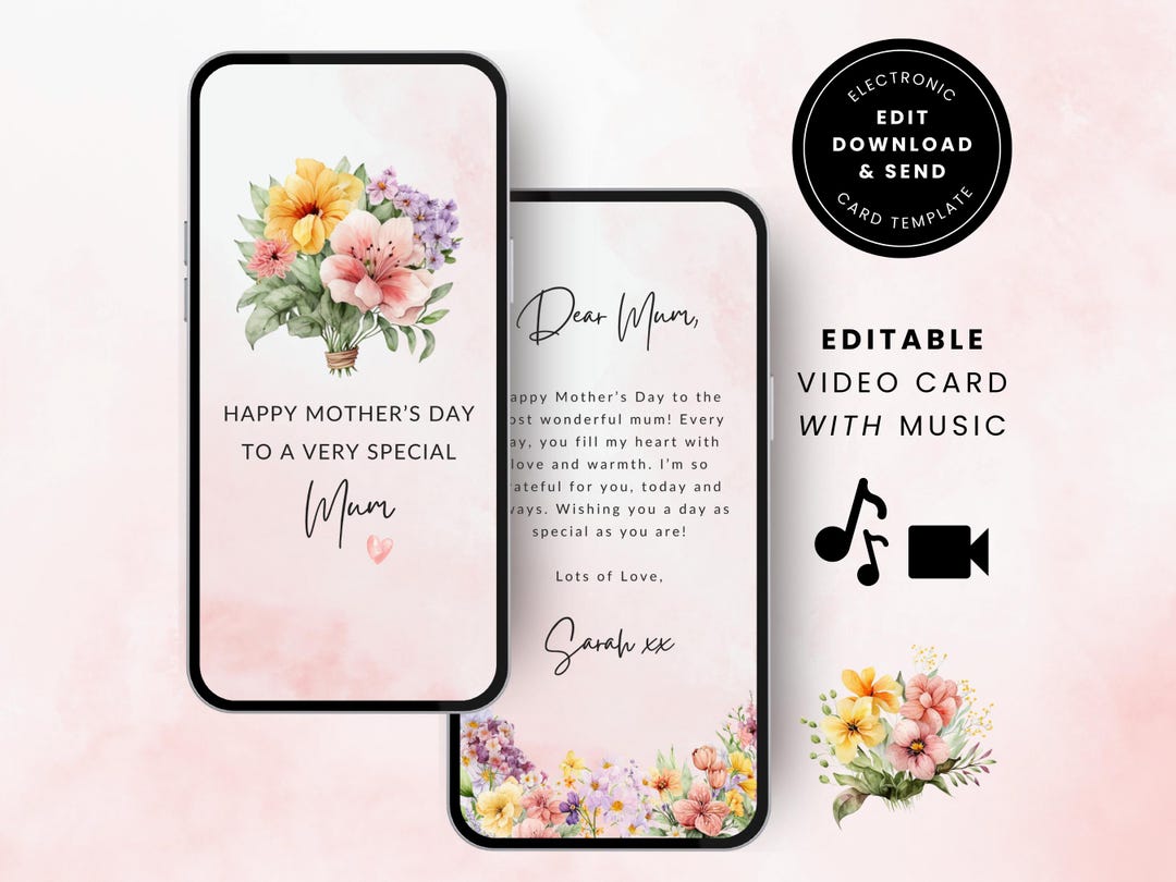 Digital Mothers Day Card, Mums Day Animated Video, Mama Electronic Personalised E Card, Mom ...