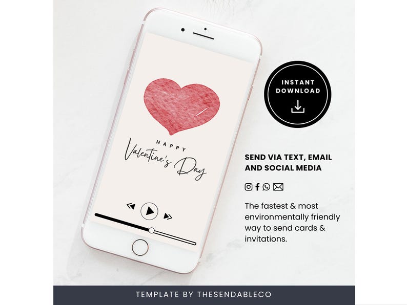 Valentine's Day Ecard, Digital Valentines Day Video Card, Electronic ...