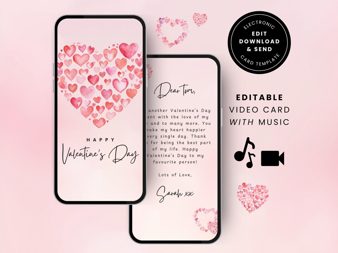 Digital Valentine's Day Card, Valentines Day Animated Video, Electronic ...