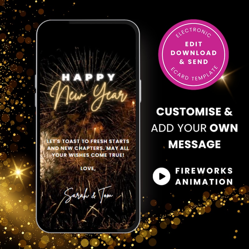 Animated New Year Card - Etsy