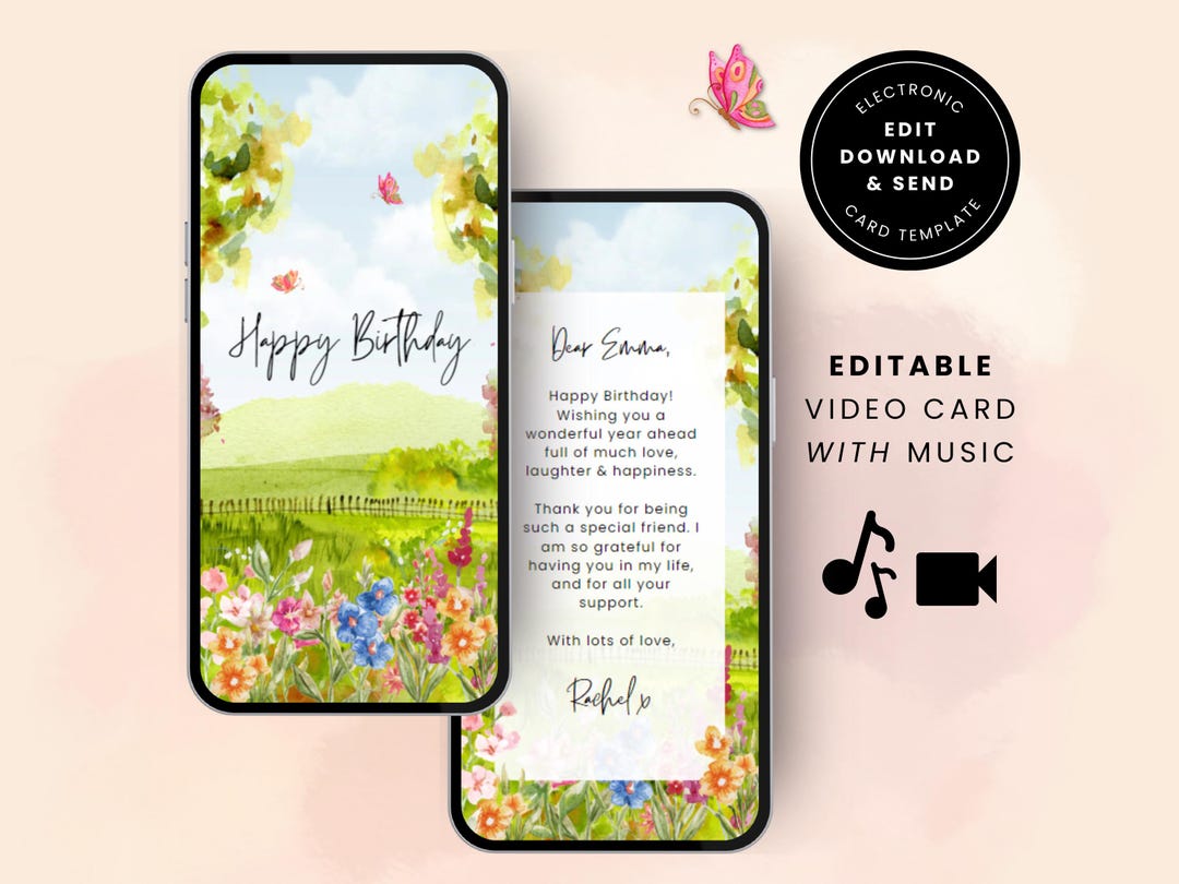 Digital Birthday Card Animated Video Ecard Happy Birthday Electronic ...